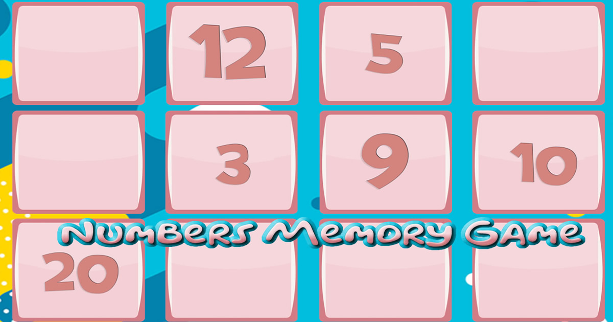 Memory Game With Numbers - Online spēle - Games.Notepad.lv